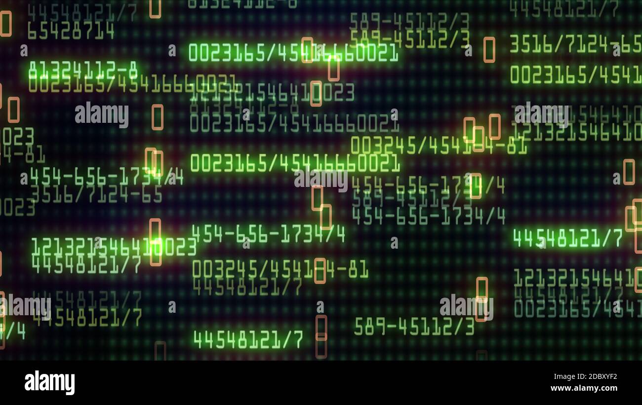 data monitor numbers light abstract, render illustration Stock Photo ...