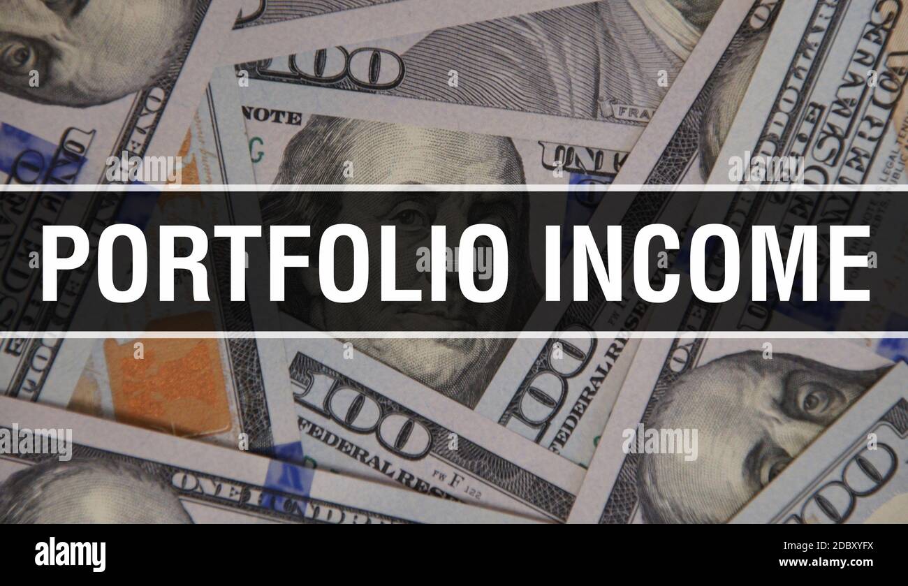 Portfolio Income text Concept Closeup. American Dollars Cash Money,3D ...