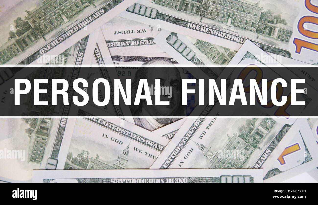 Personal Finance text Concept Closeup. American Dollars Cash Money,3D ...