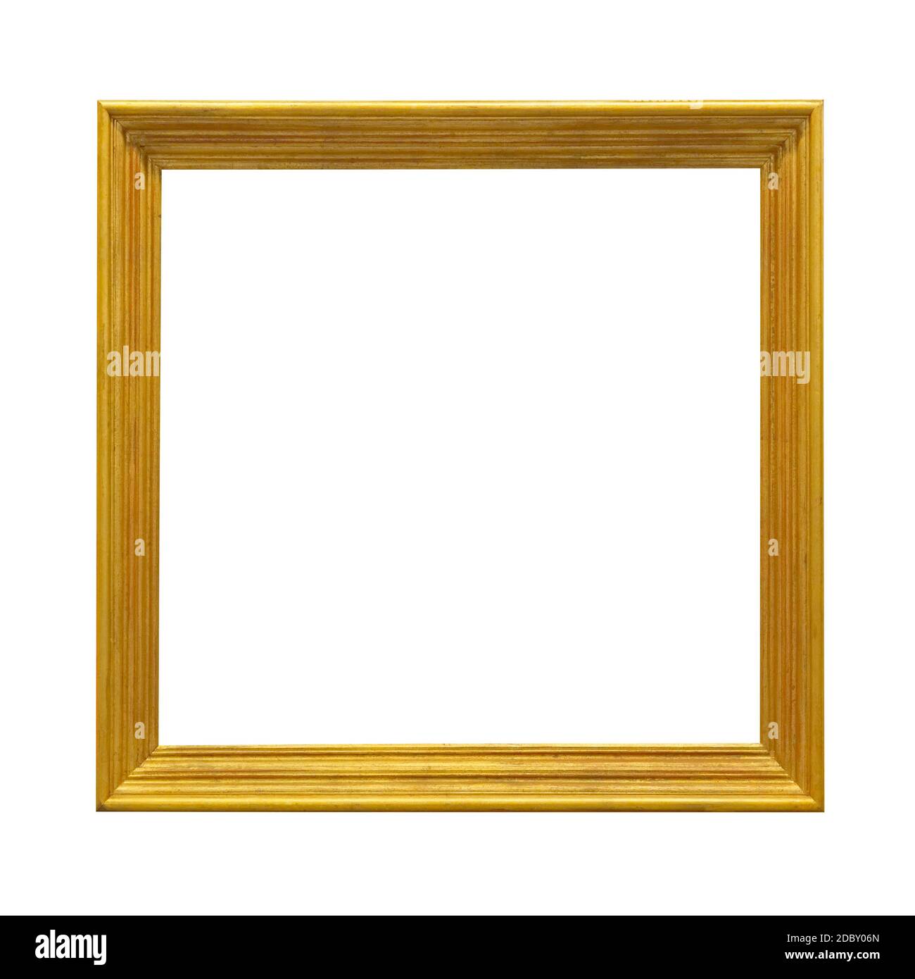 Square gold frame isolated on white Stock Photo - Alamy