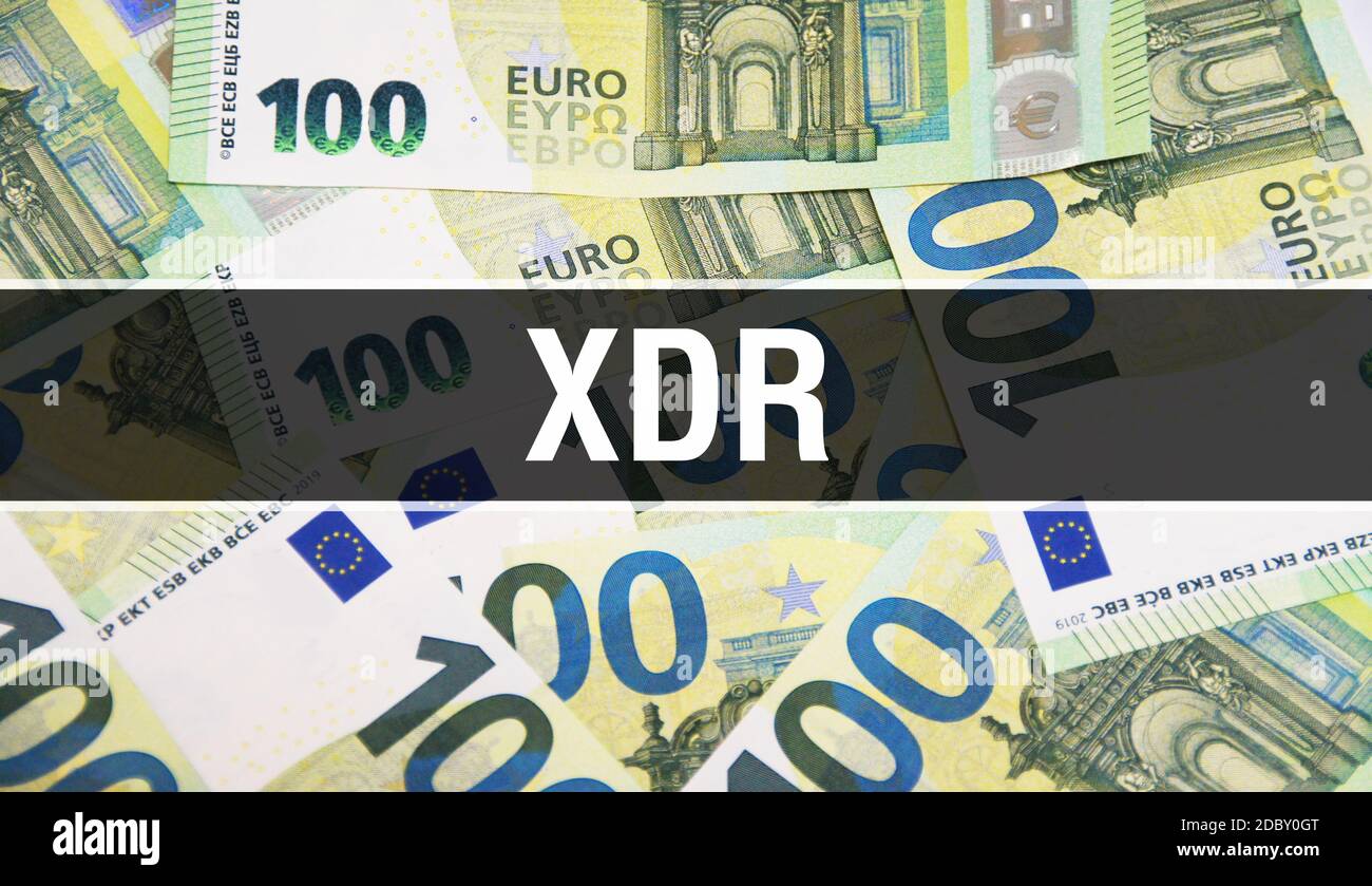 XDR text Concept Closeup. American Dollars Cash Money,3D rendering. XDR ...