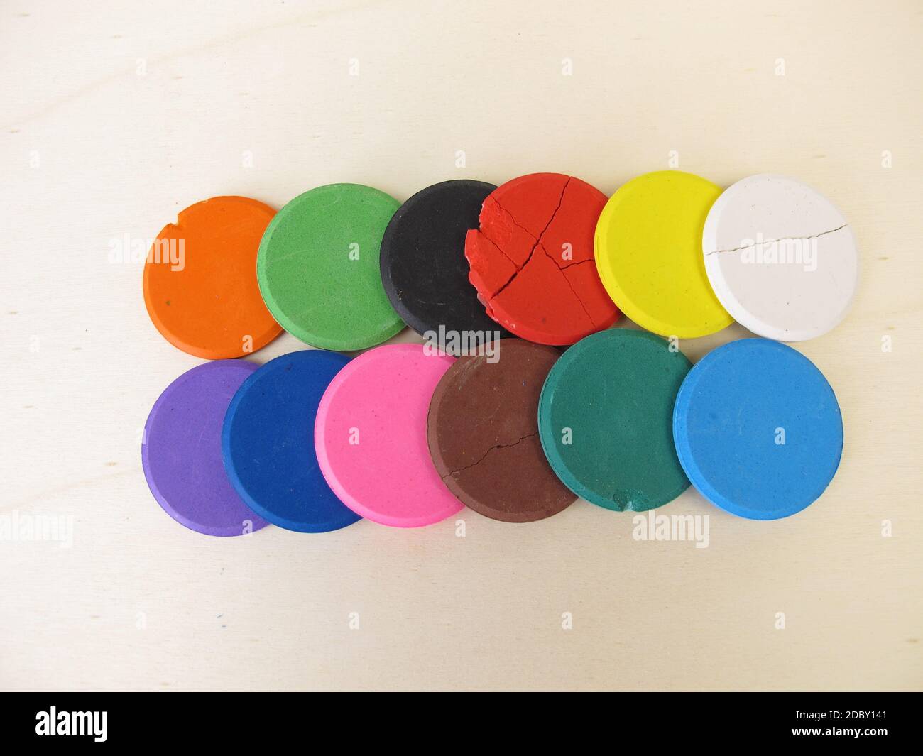 Colorful water-soluble watercolor tablets Stock Photo - Alamy