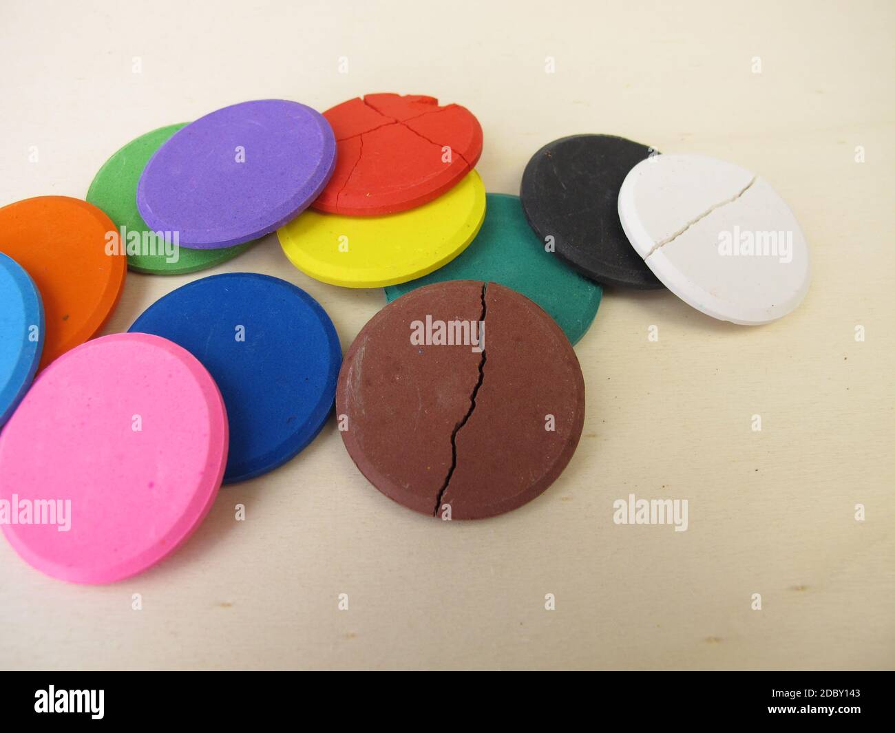 Colorful water-soluble watercolor tablets Stock Photo - Alamy