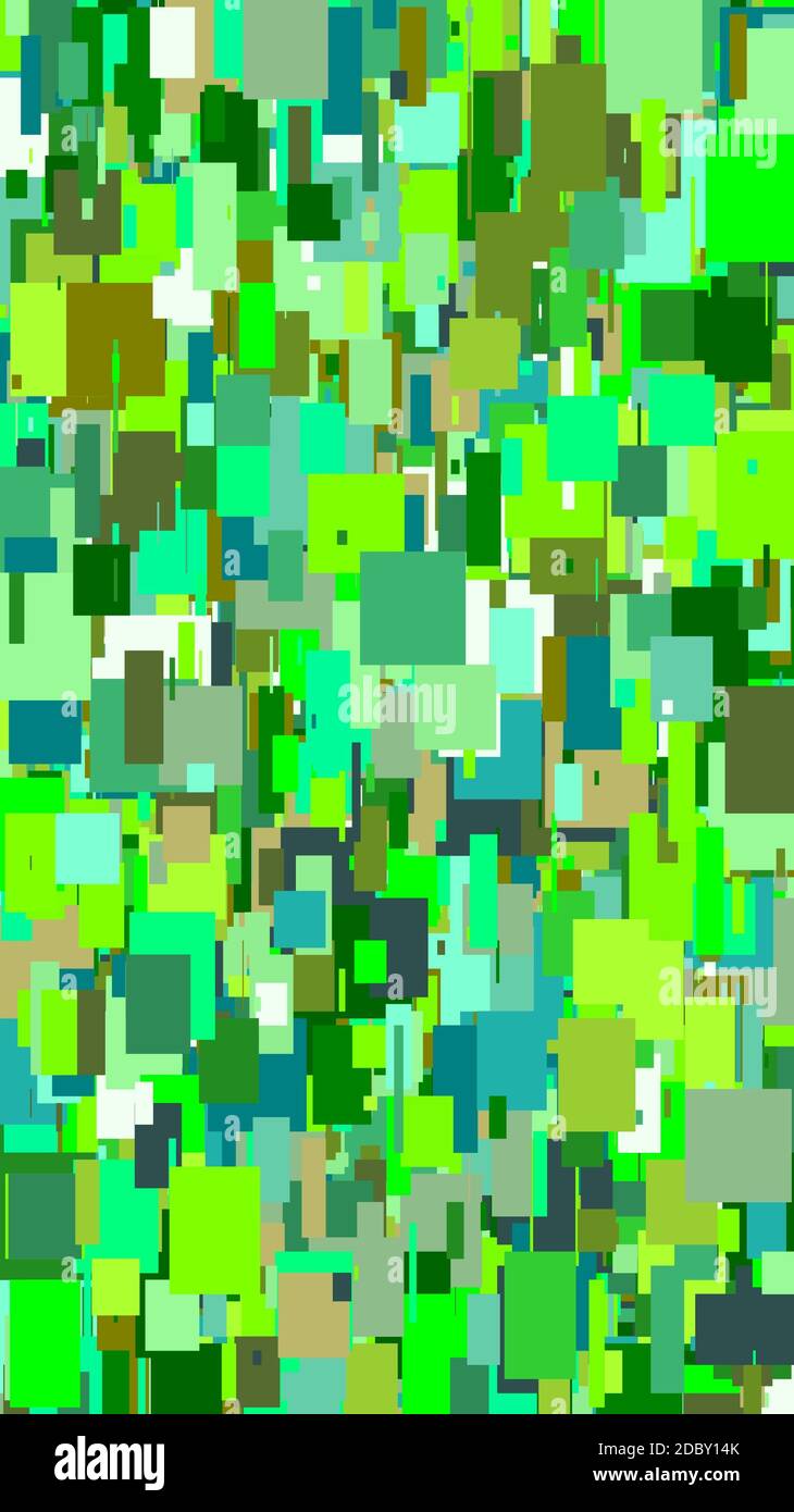 Abstract minimalist green illustration with squares and white ...