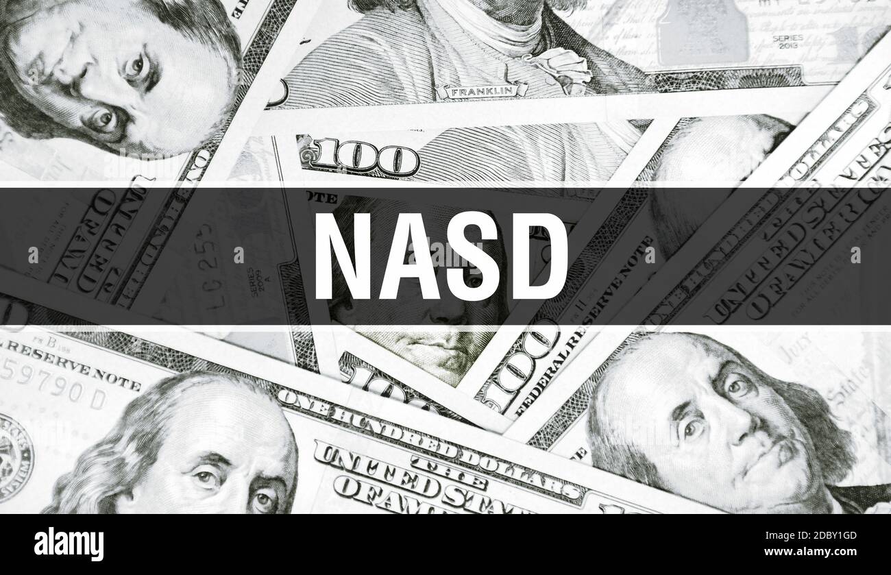 NASD text Concept Closeup. American Dollars Cash Money,3D rendering ...