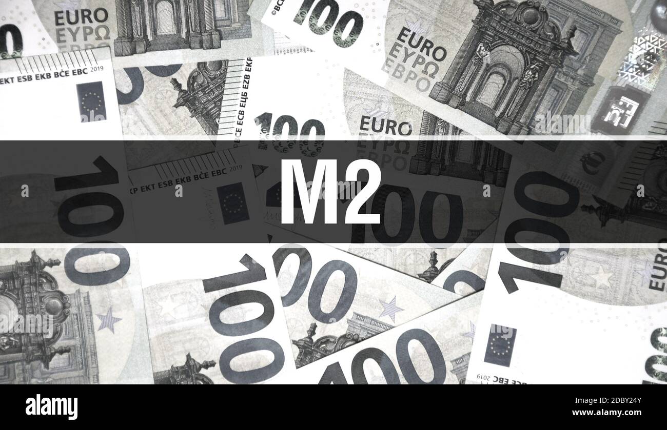M2 text Concept Closeup. American Dollars Cash Money,3D rendering. M2 ...