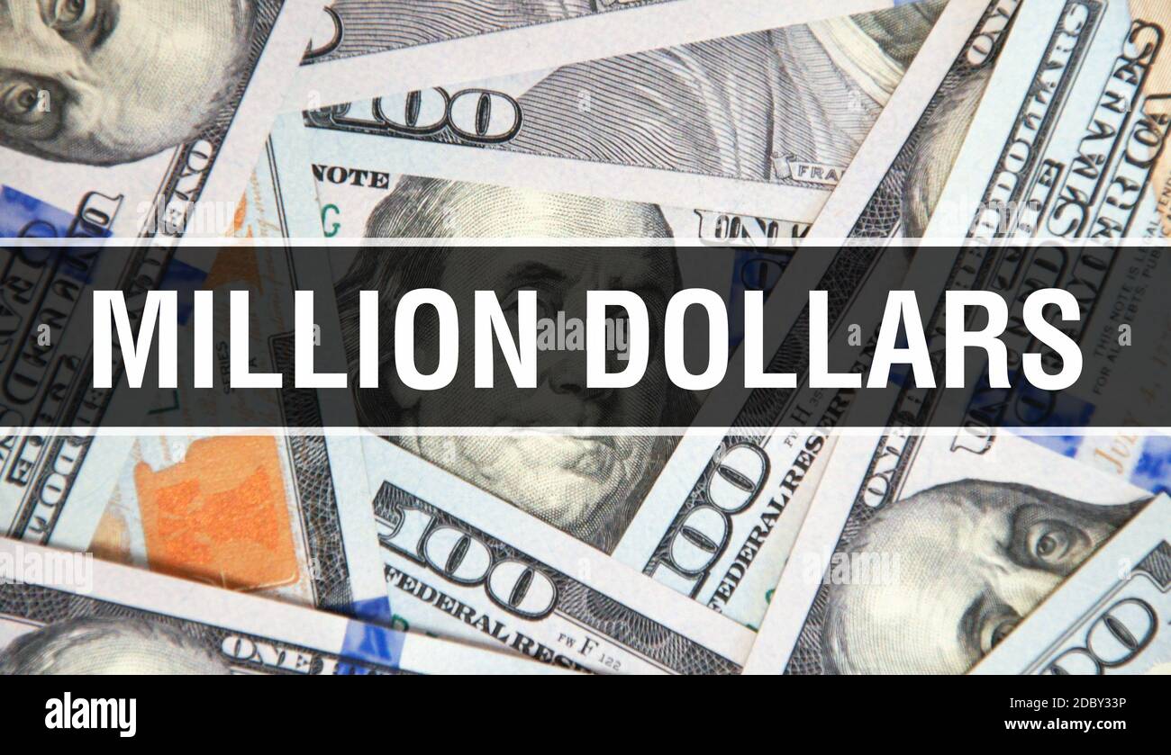 Million dollars text Concept Closeup. American Dollars Cash Money,3D ...