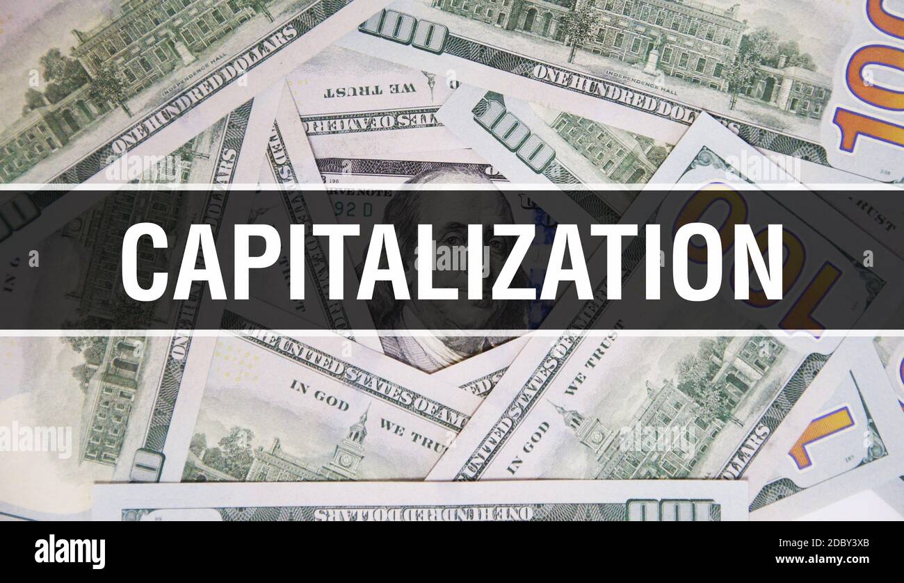 Capitalization text Concept Closeup. American Dollars Cash Money,3D ...
