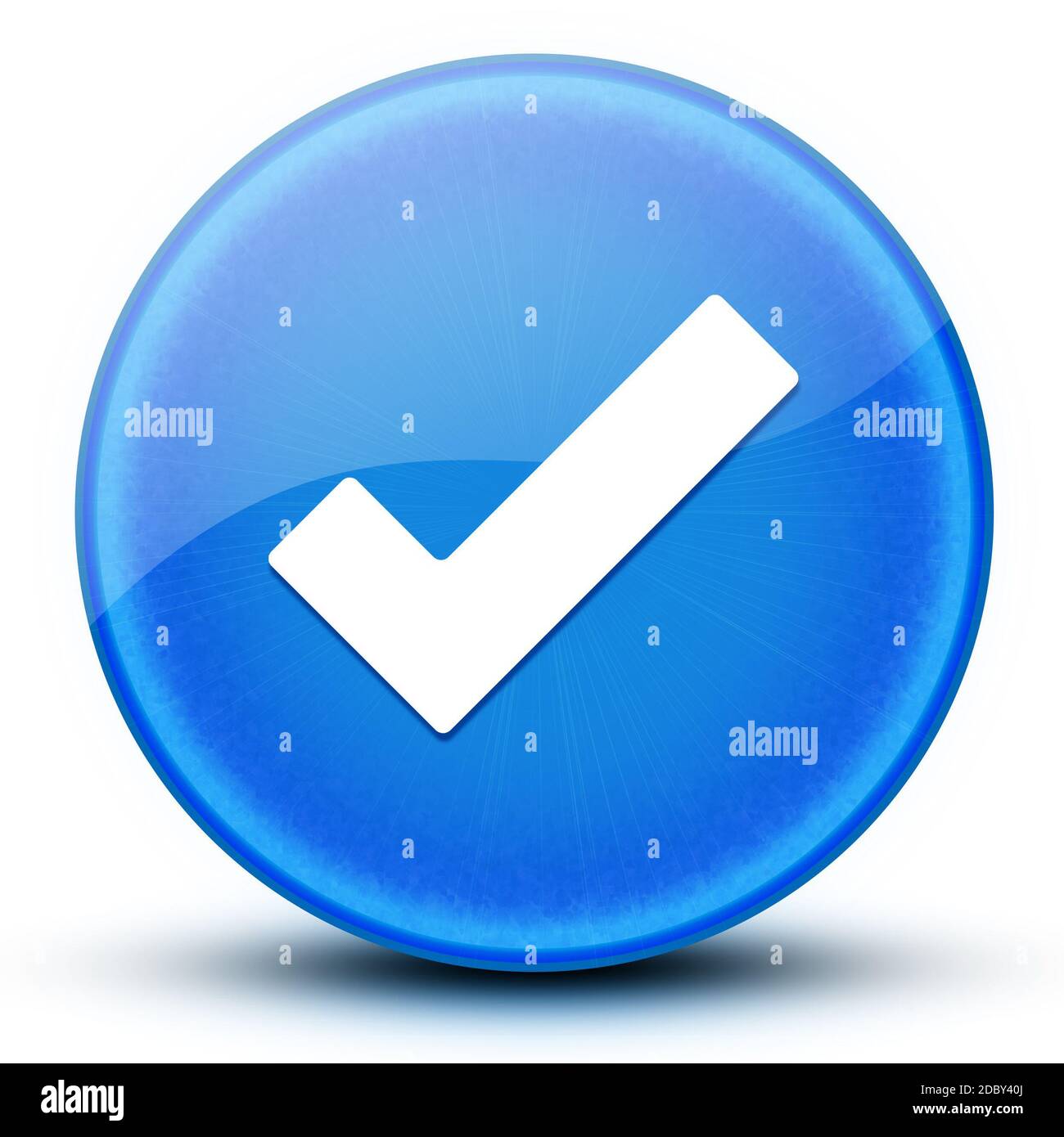 Checkmark eyeball glossy blue round button abstract illustration Stock ...