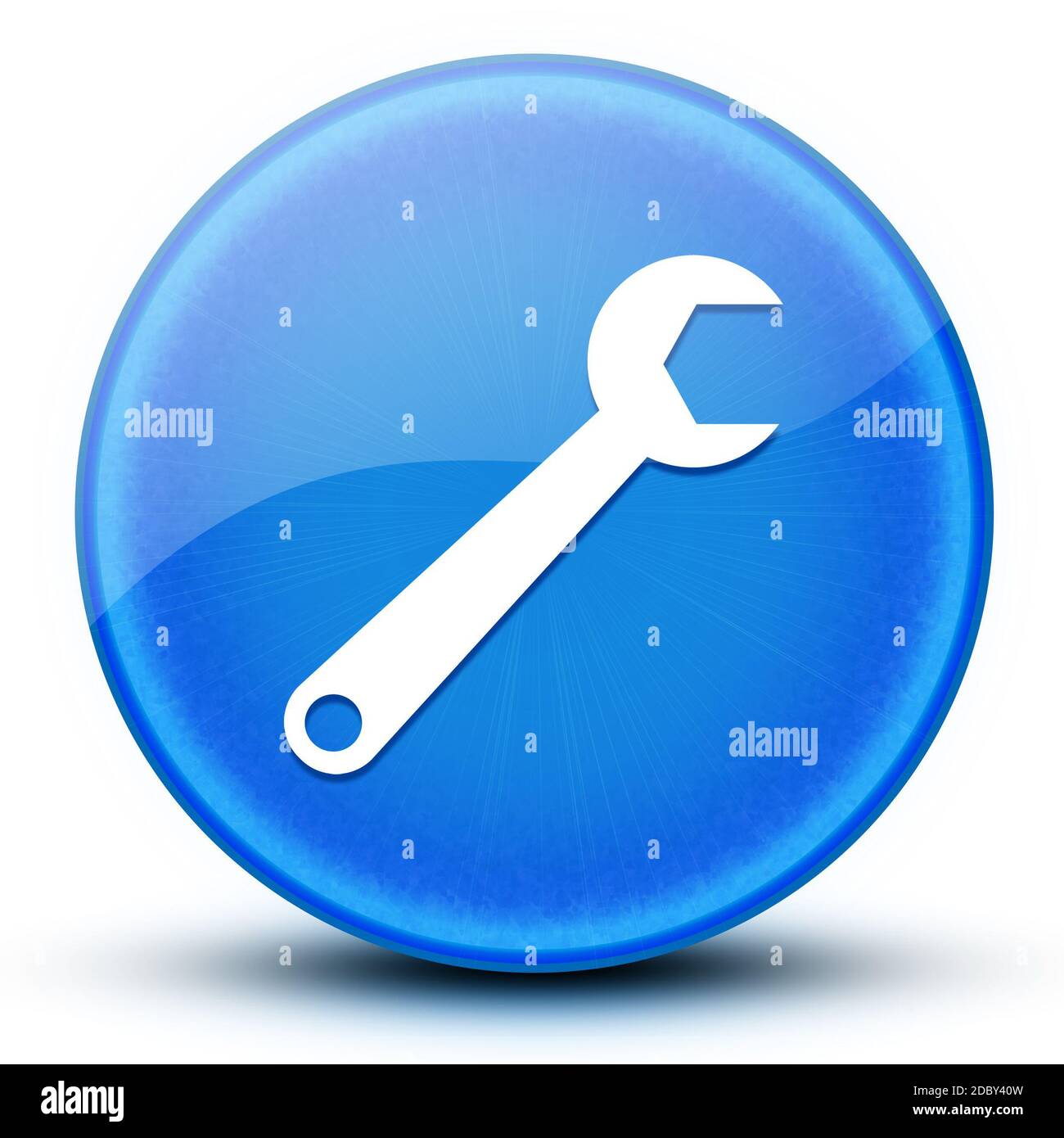 Spanner eyeball glossy blue round button abstract illustration Stock ...