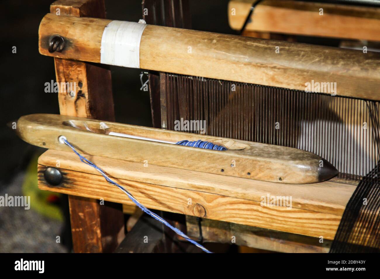 Detail view of an old loom Stock Photo - Alamy