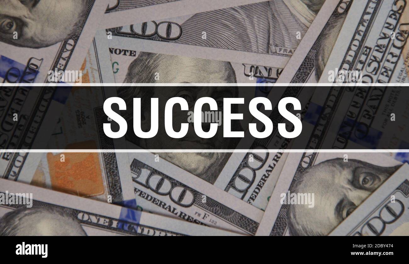 Success text Concept Closeup. American Dollars Cash Money,3D rendering ...