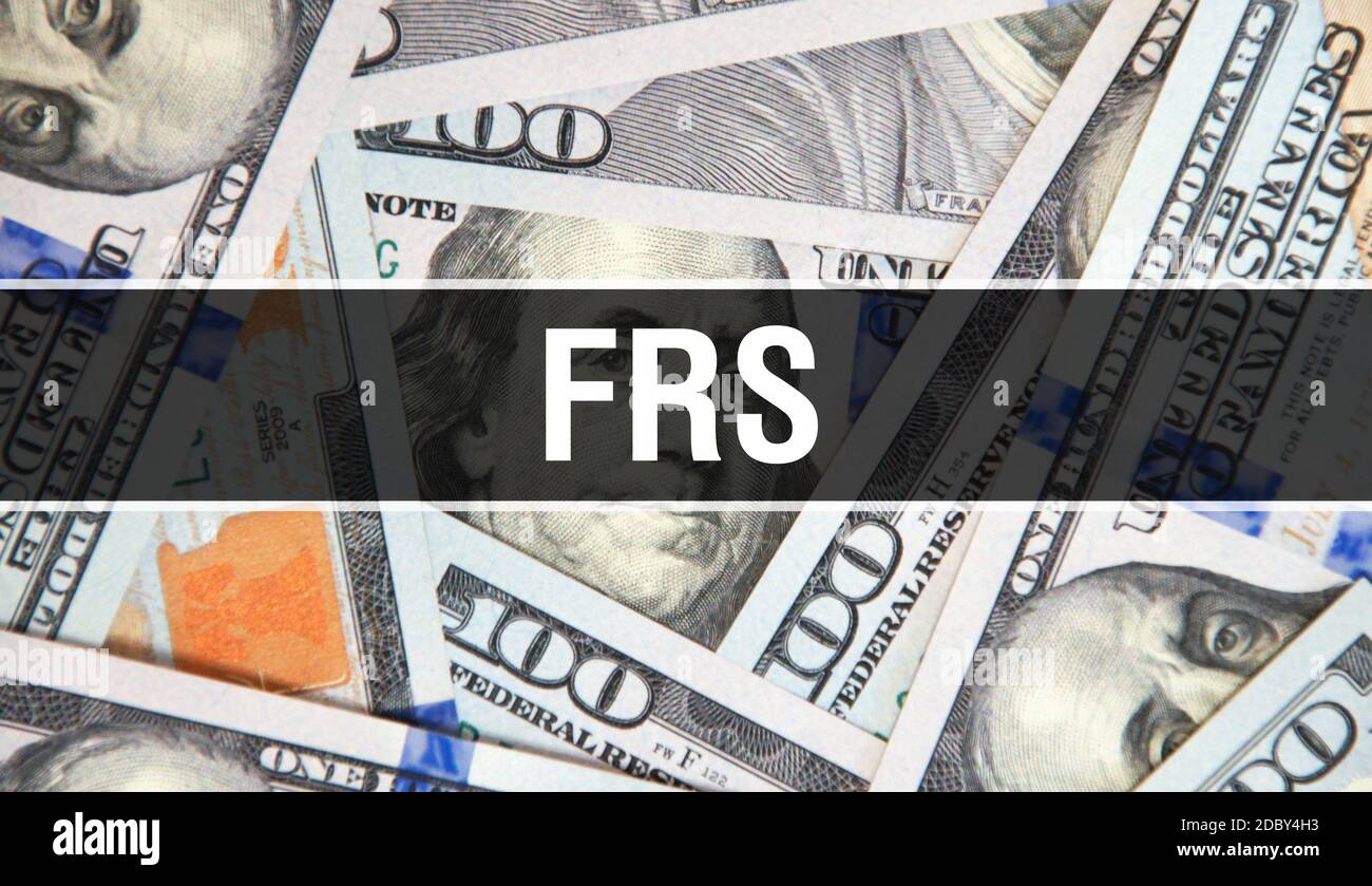 FRS text Concept Closeup. American Dollars Cash Money,3D rendering. FRS ...