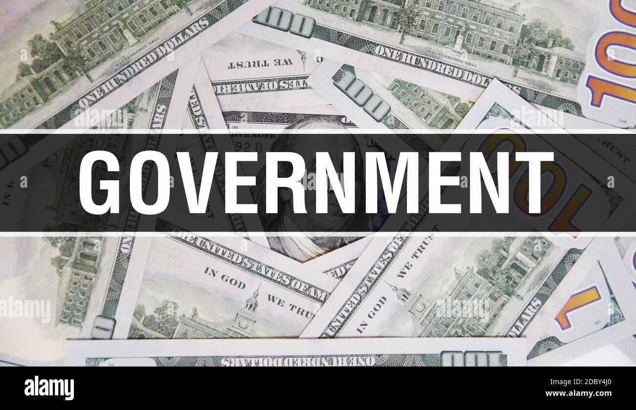 Government text Concept Closeup. American Dollars Cash Money,3D ...
