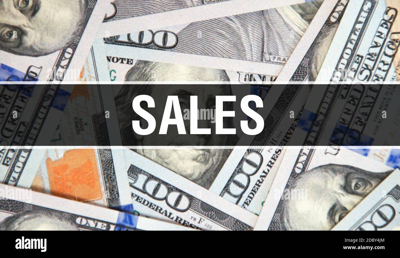 Sales text Concept Closeup. American Dollars Cash Money,3D rendering ...