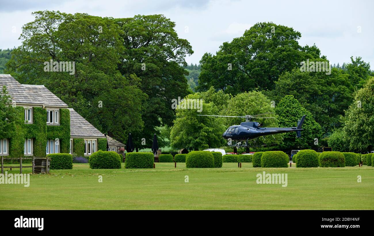 Private Helicopter On A House