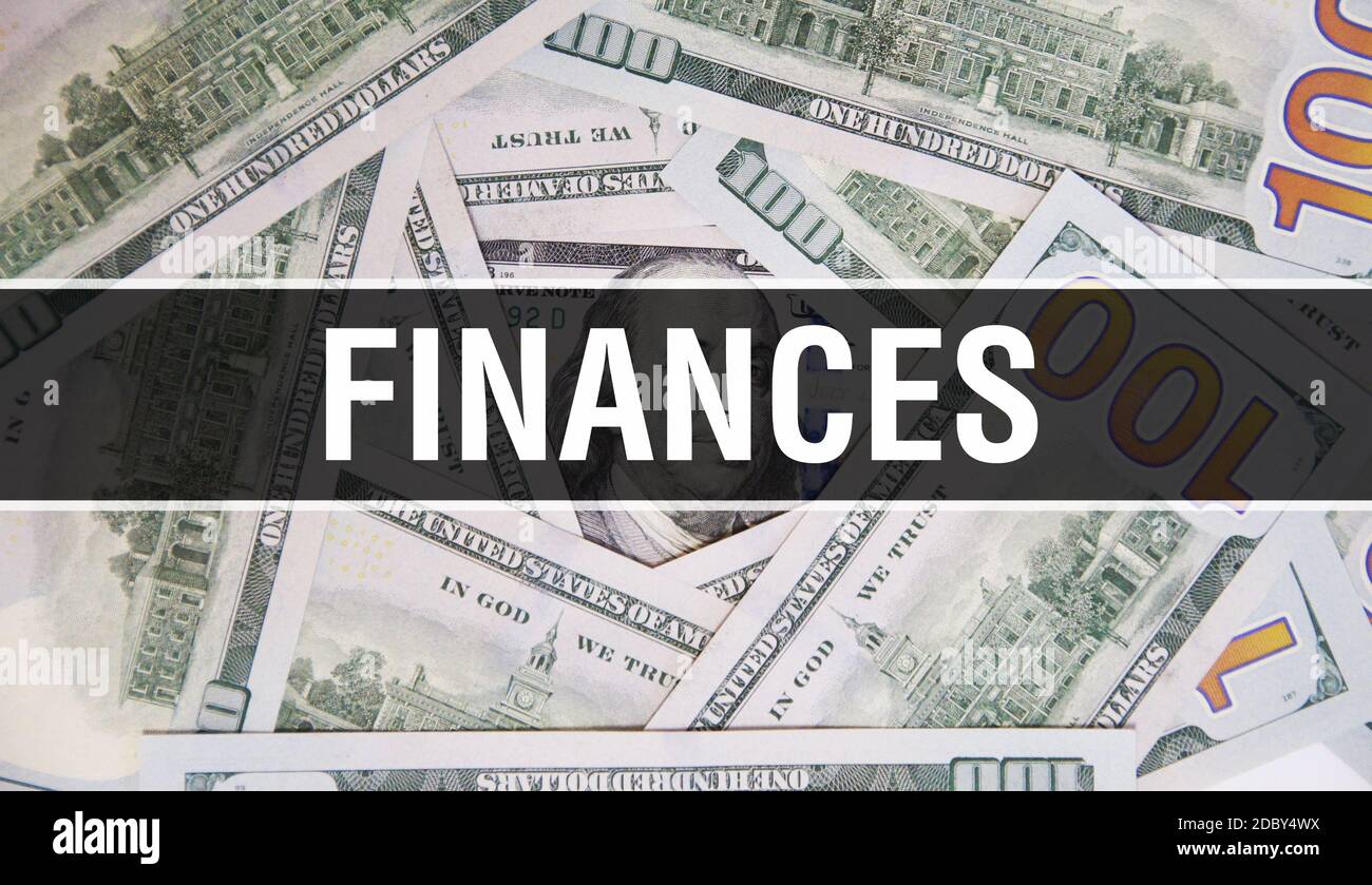Finances text Concept Closeup. American Dollars Cash Money,3D rendering ...