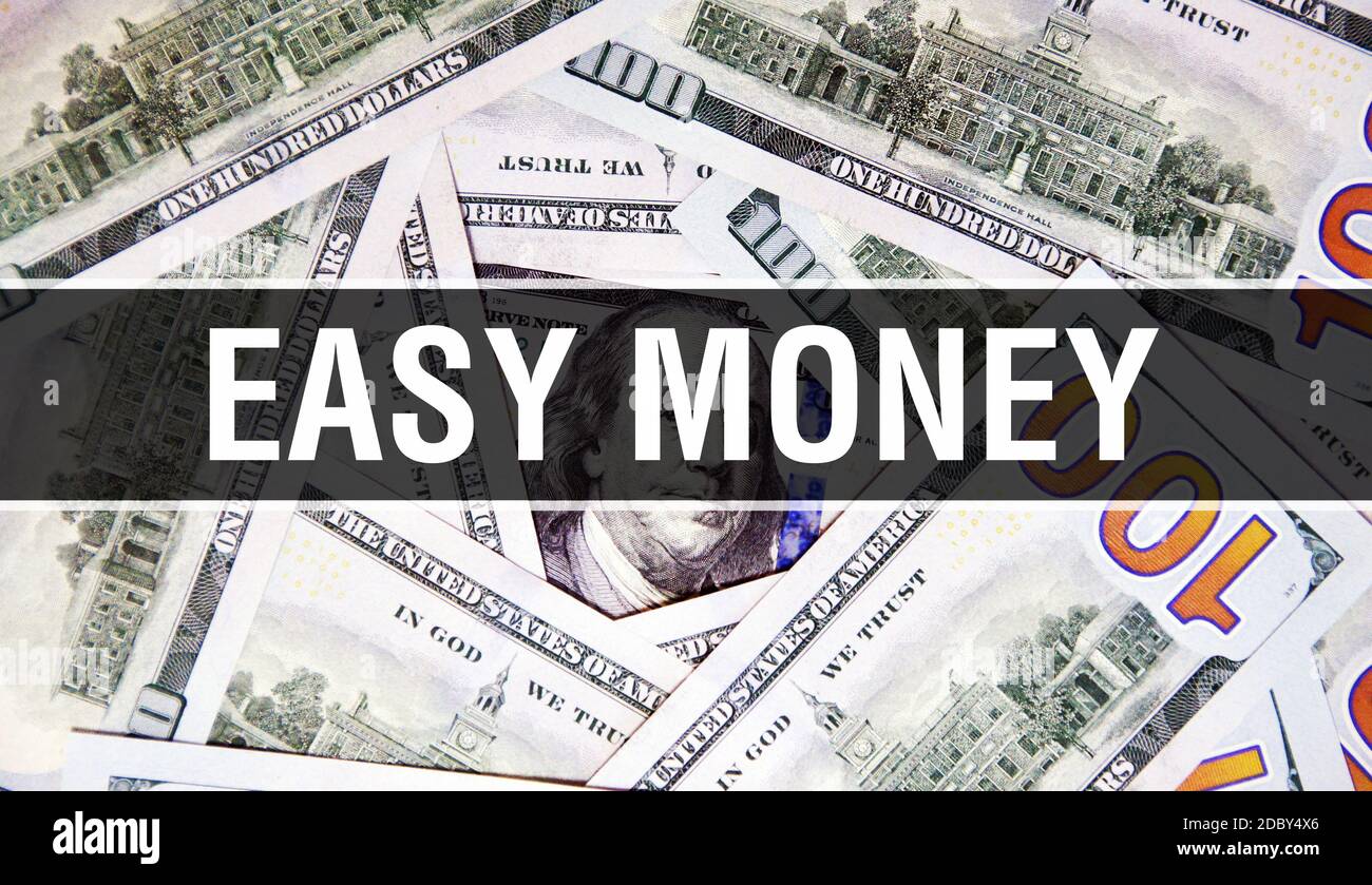 Easy money text Concept Closeup. American Dollars Cash Money,3D ...