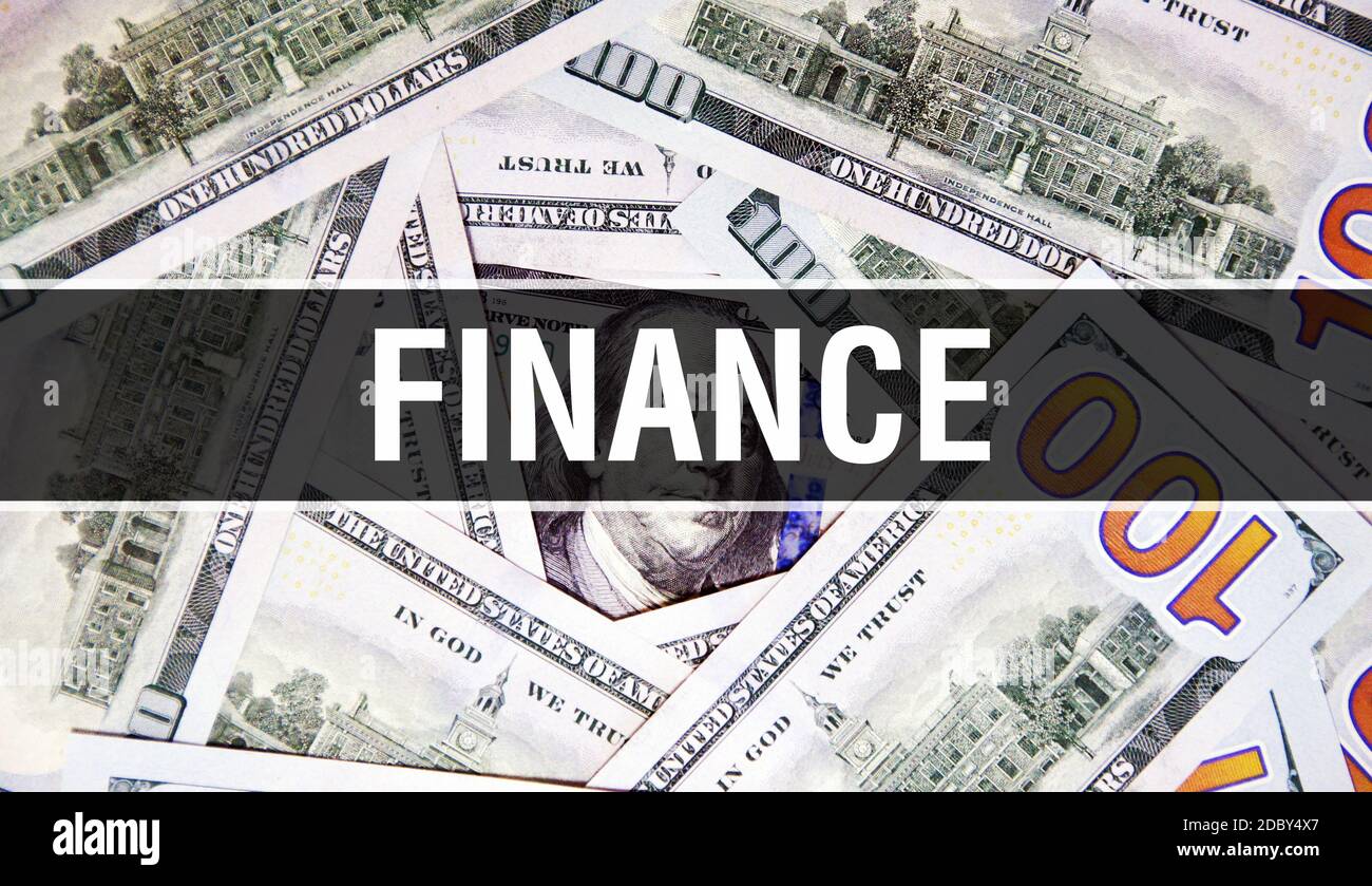 Finance text Concept Closeup. American Dollars Cash Money,3D rendering ...