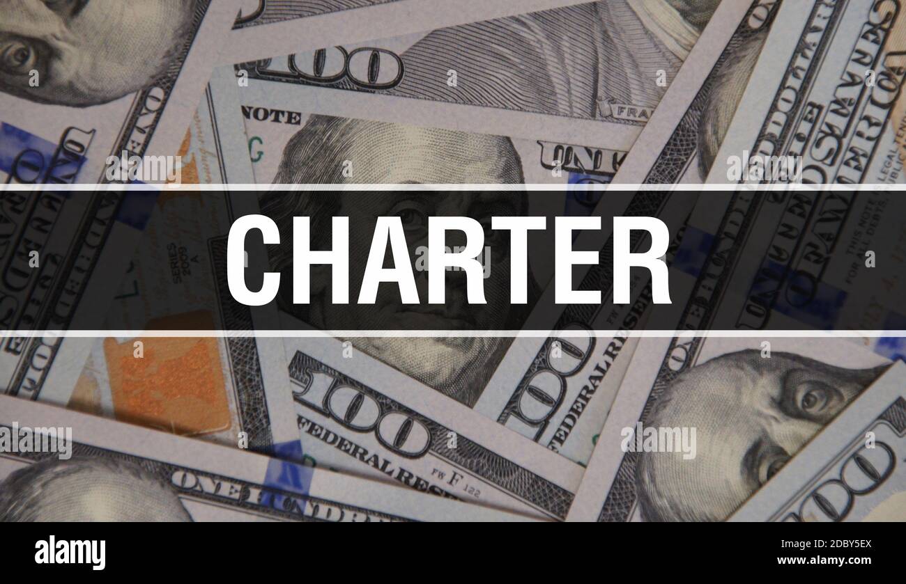 Charter text Concept Closeup. American Dollars Cash Money,3D rendering ...
