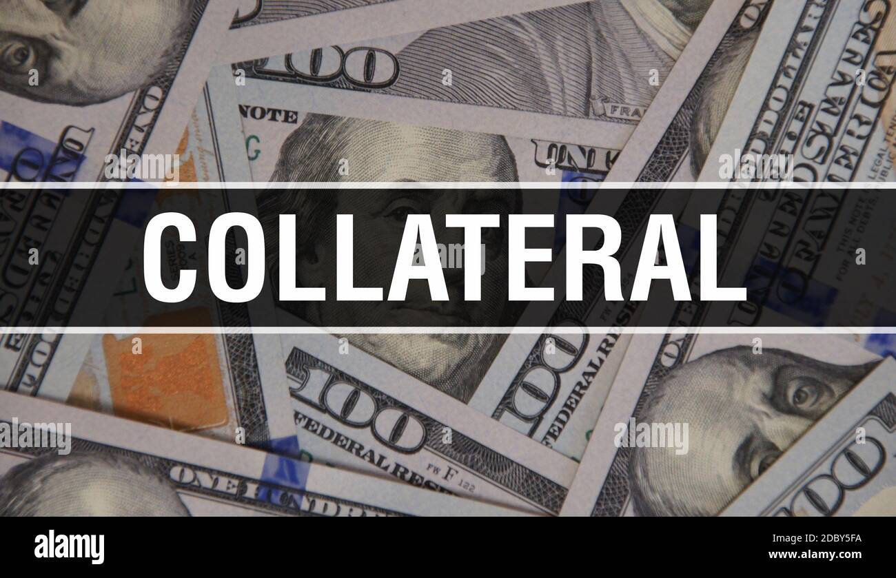 Collateral text Concept Closeup. American Dollars Cash Money,3D ...