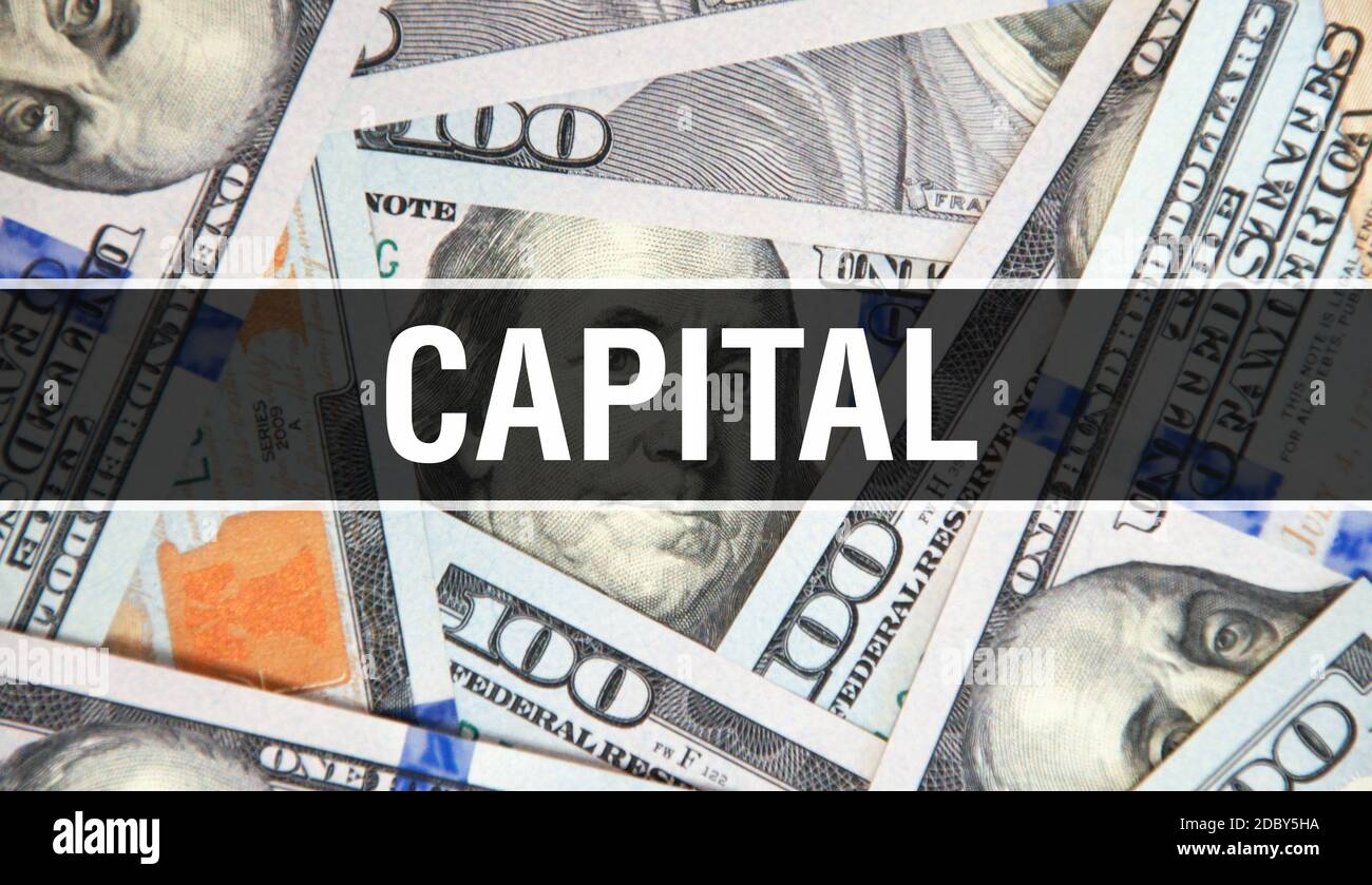 Capital text Concept Closeup. American Dollars Cash Money,3D rendering ...