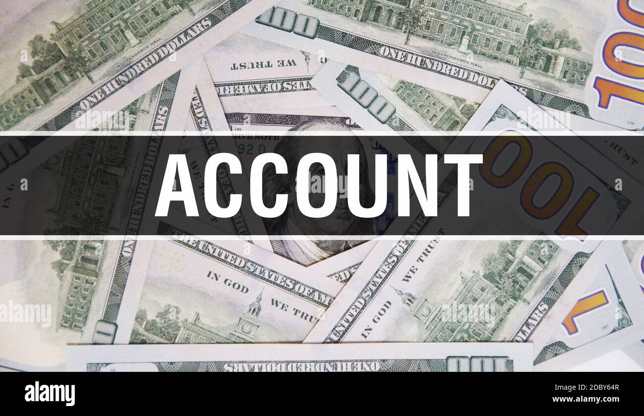 Account text Concept Closeup. American Dollars Cash Money,3D rendering ...