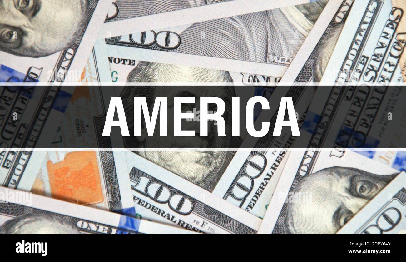 America text Concept Closeup. American Dollars Cash Money,3D rendering ...