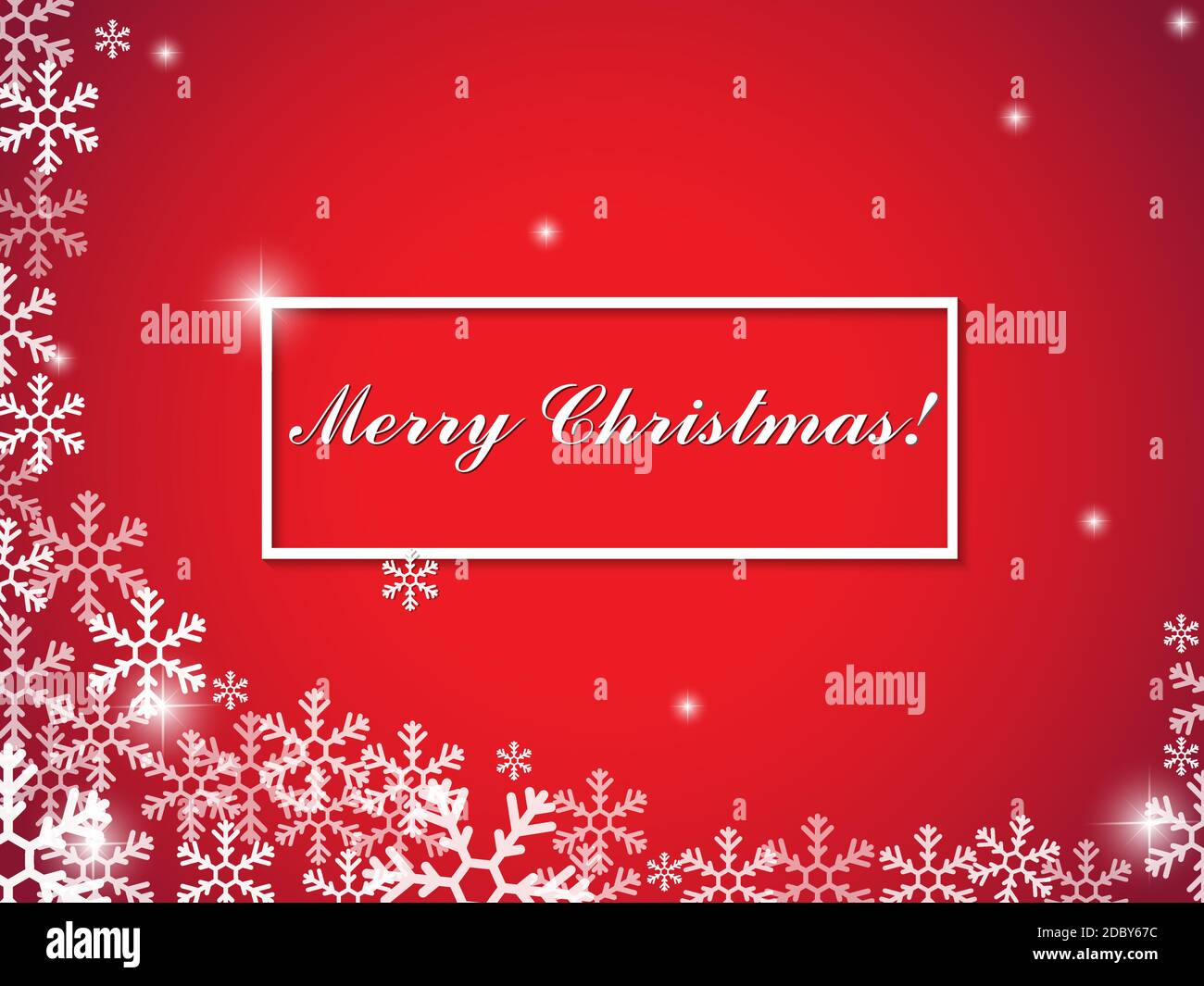 xmas card with border on red Stock Vector Image & Art - Alamy