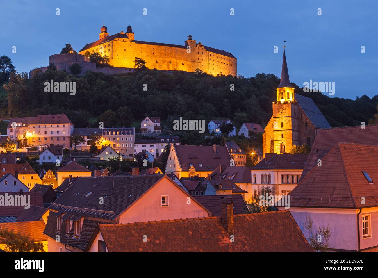 geography / travel, Germany, Bavaria, Kulmbach, view across Kulmbach to ...