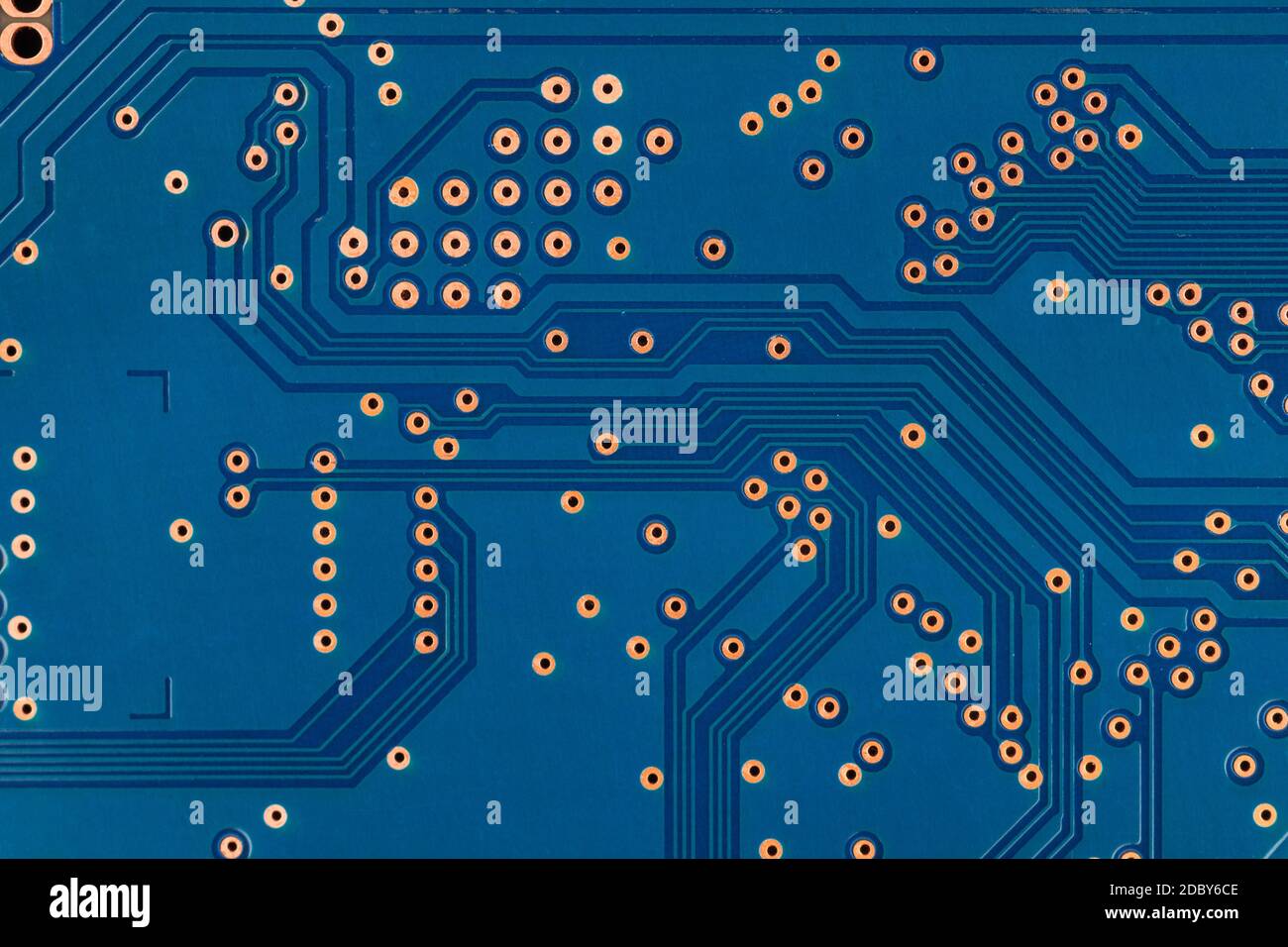 Geometry electronics, closeup of the blue circuit board, as a ...
