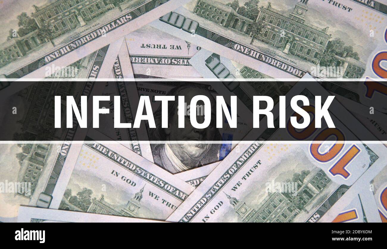 Inflation Risk text Concept Closeup. American Dollars Cash Money,3D ...