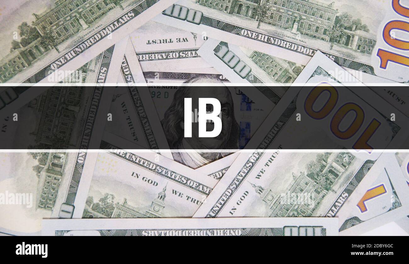 IB text Concept Closeup. American Dollars Cash Money,3D rendering. IB ...