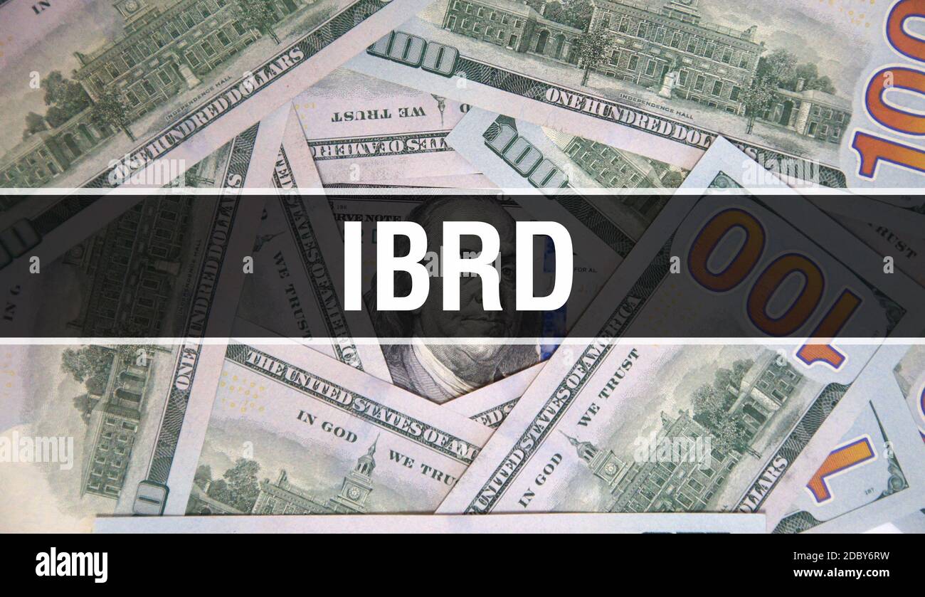 IBRD text Concept Closeup. American Dollars Cash Money,3D rendering ...