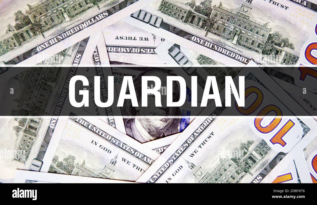 Guardian text Concept Closeup. American Dollars Cash Money,3D rendering ...