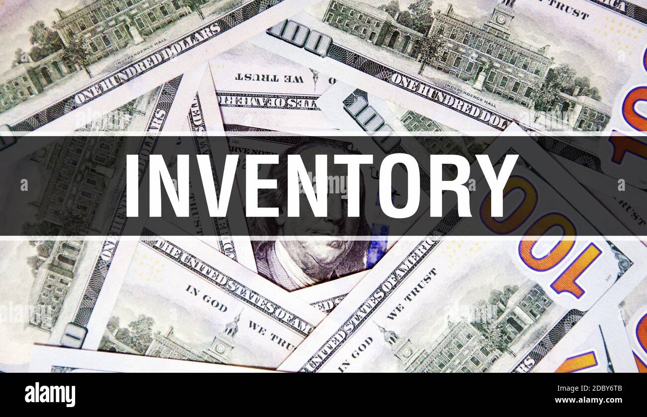 Inventory text Concept Closeup. American Dollars Cash Money,3D ...