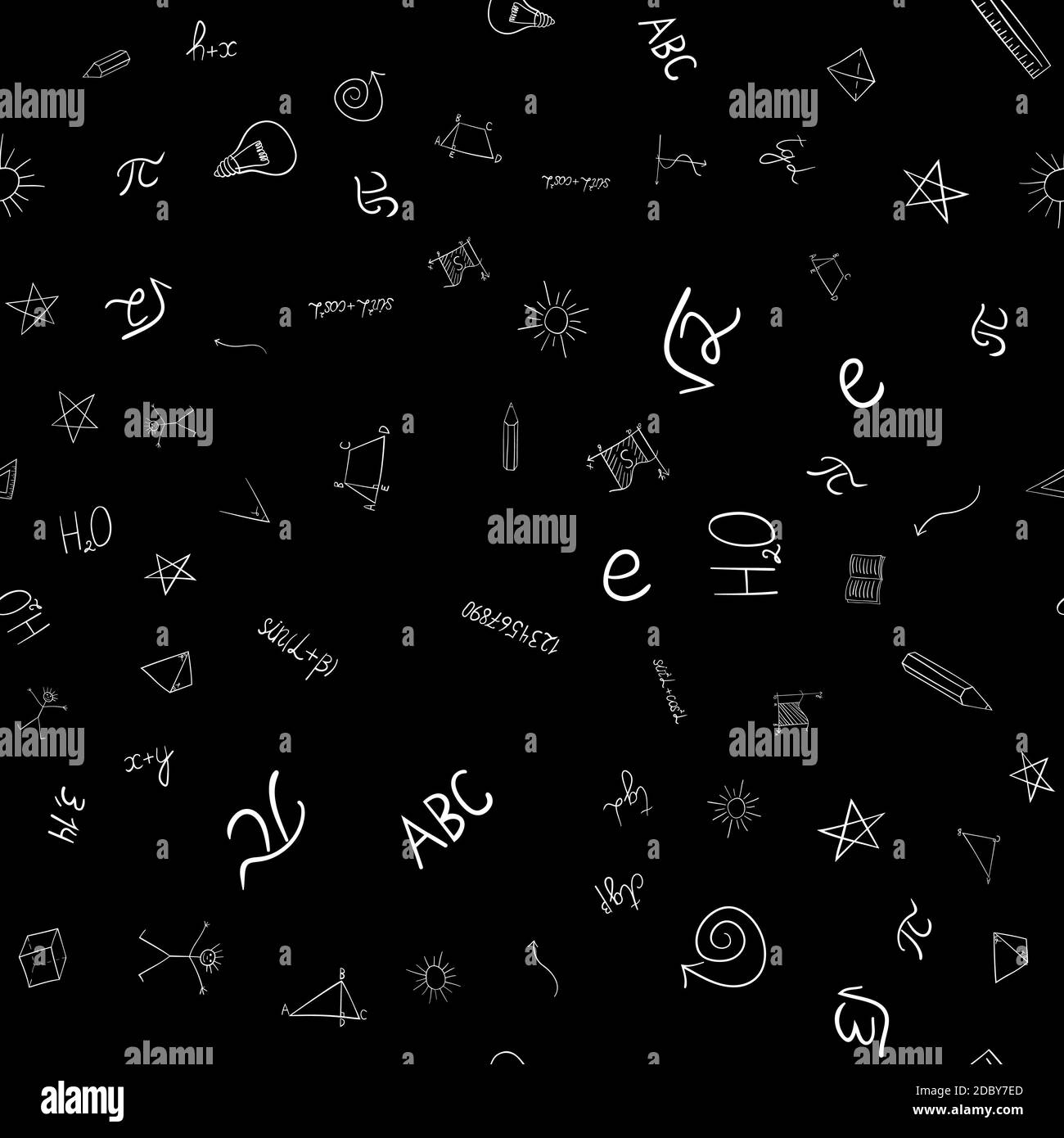 abstract school doodles seamless pattern Stock Photo - Alamy