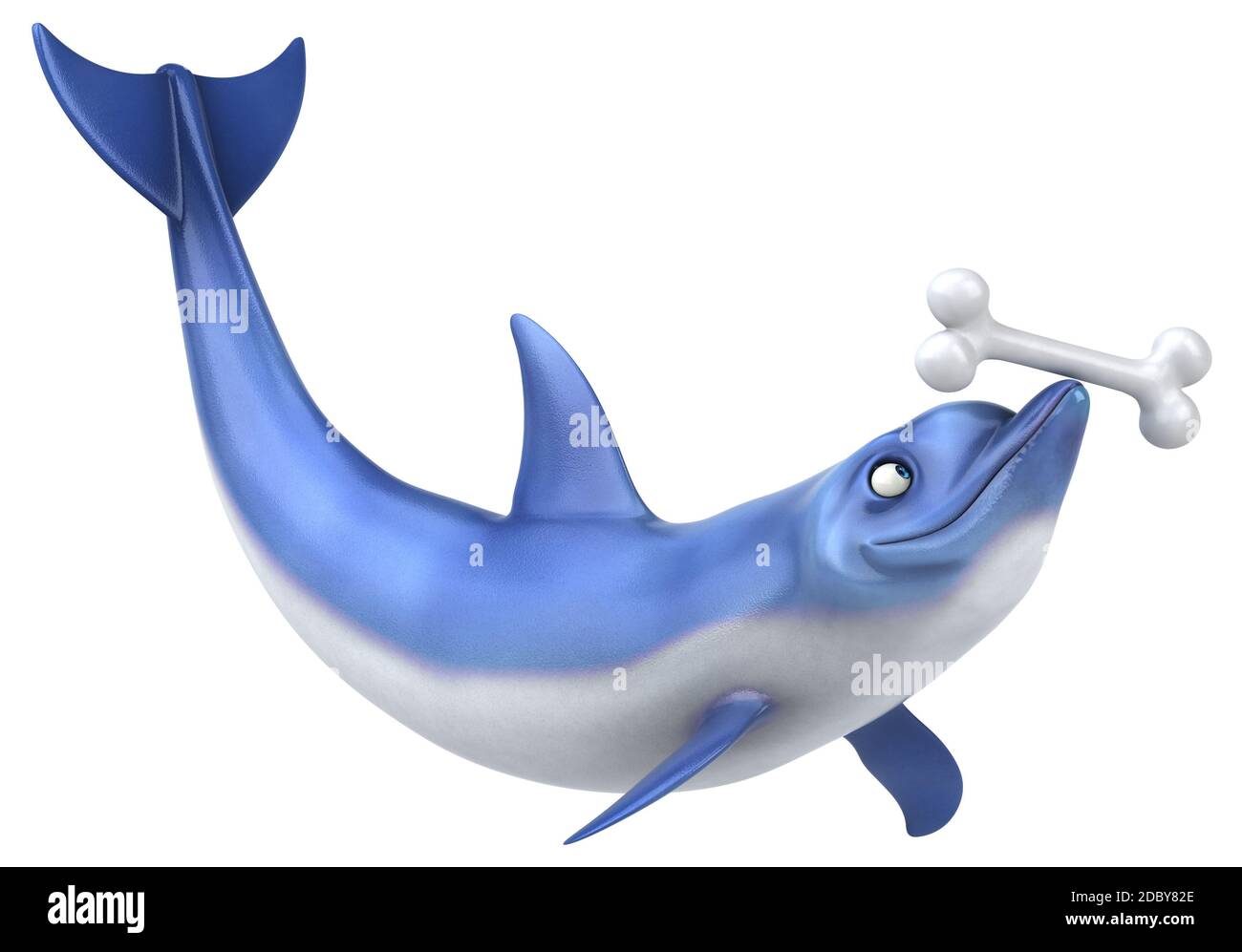 Fun dolphin - 3D Illustration Stock Photo - Alamy