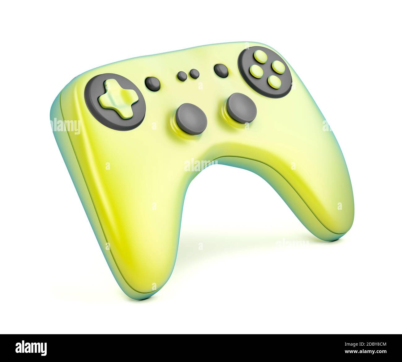 Colorful gaming controller on white background Stock Photo - Alamy
