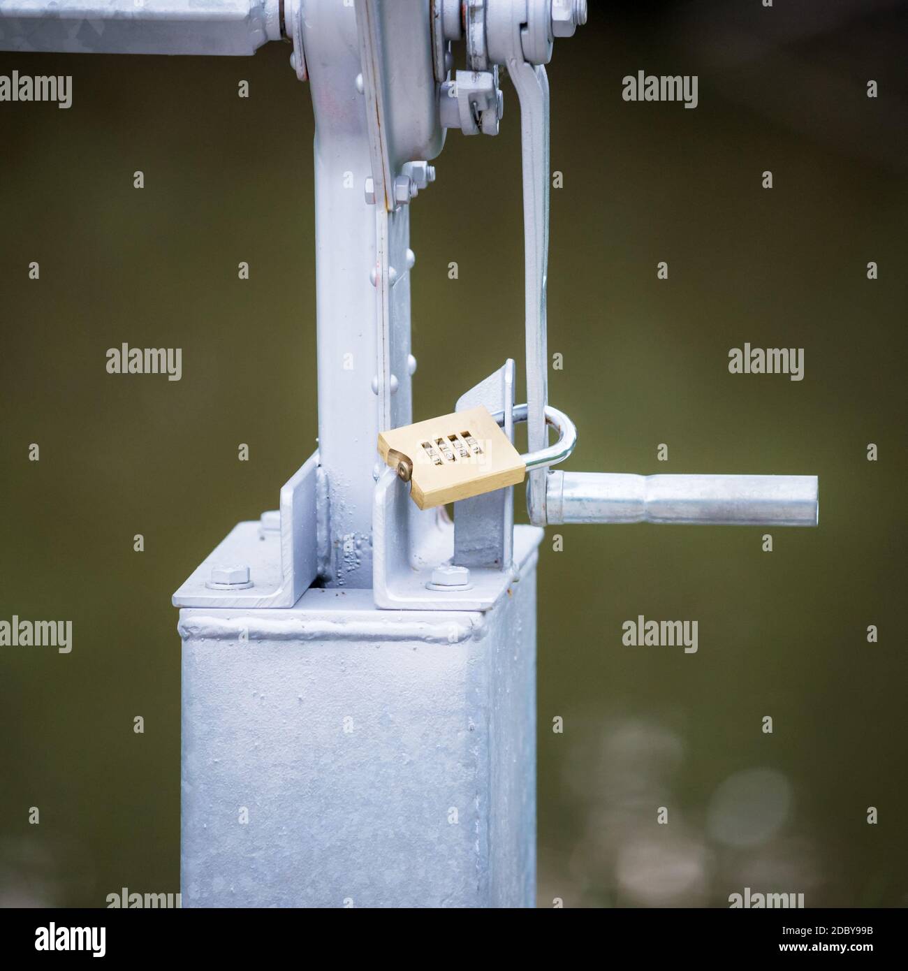 Security lock on a winder Stock Photo - Alamy