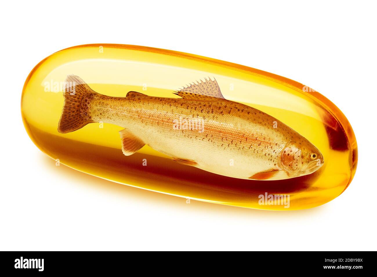 Fish oil pill, omega 3, isolated on white background, clipping path ...