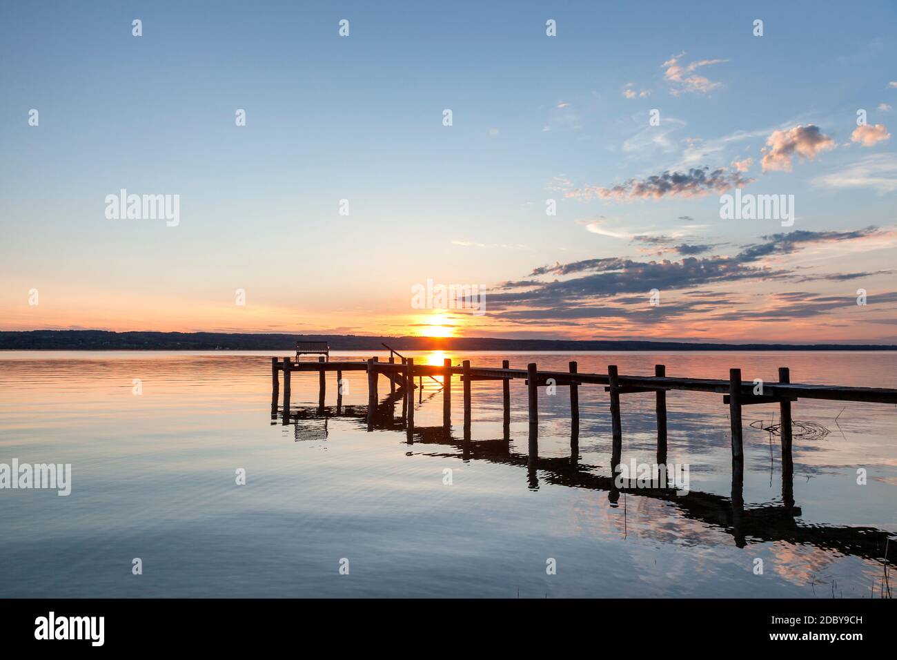 geography / travel, Germany, Bavaria, Andechs, footbridge at Ammersee ...