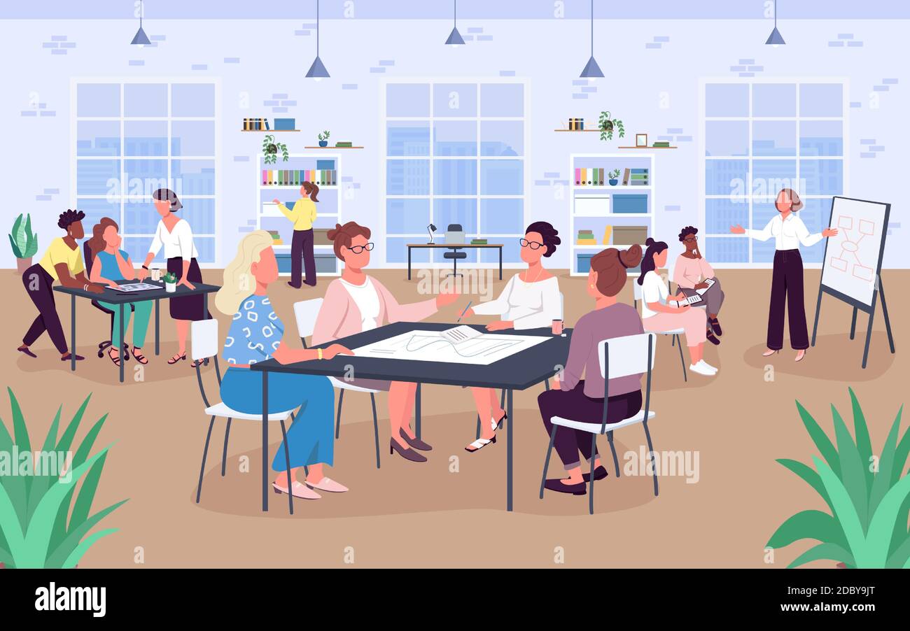 Open plan interior office space Stock Vector Images - Alamy