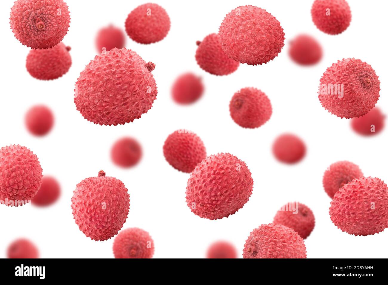 Falling lychee isolated on Cut Out Stock Images & Pictures - Alamy