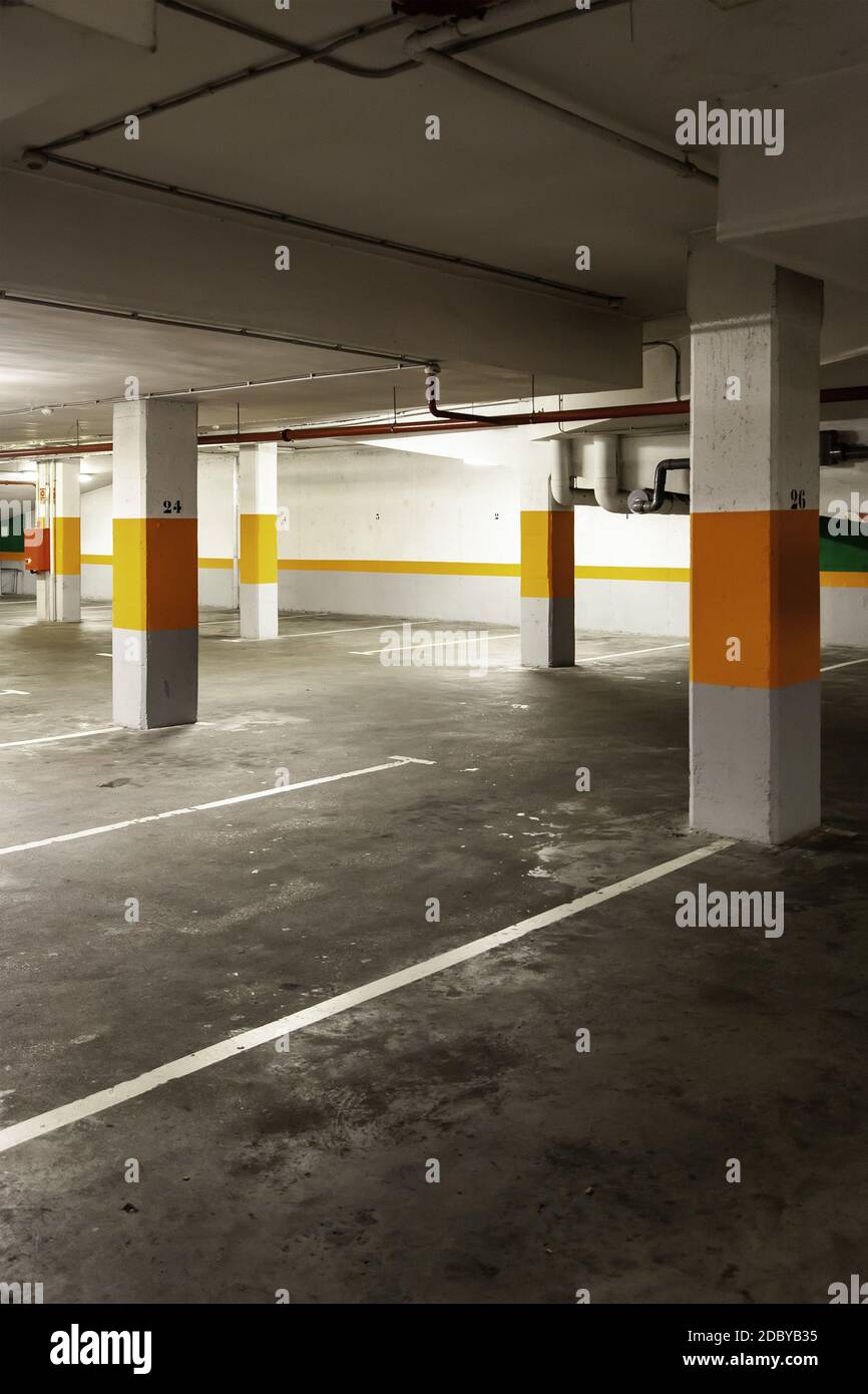 Interior detail of a garage for cars, architecture Stock Photo - Alamy