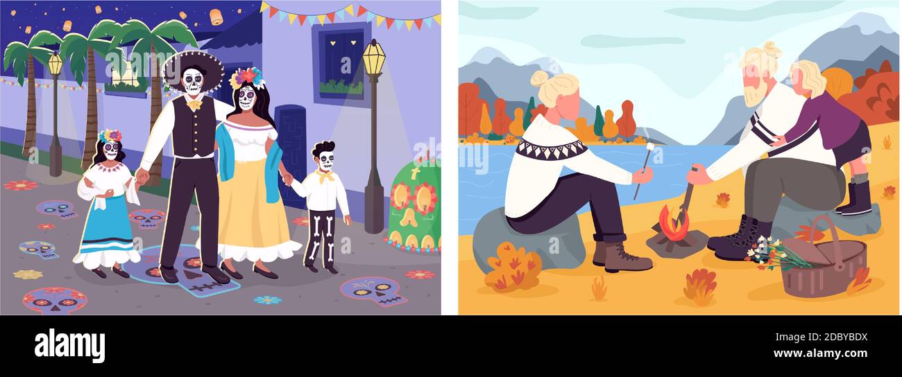 Family dead hiking Stock Vector Images - Alamy