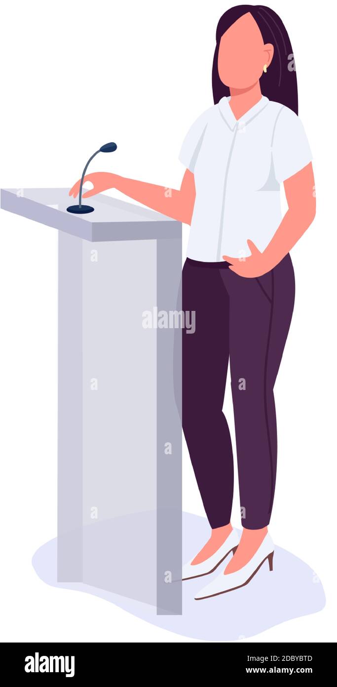 Conference presentation flat color vector faceless character Stock ...
