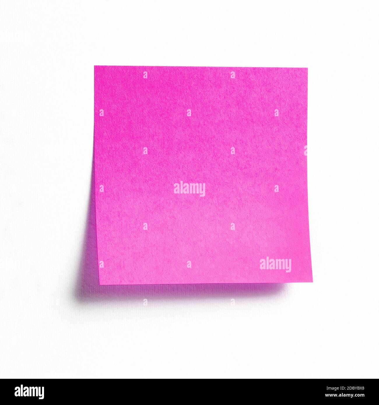 Pink sticky note isolated on white background, front view adhesive ...