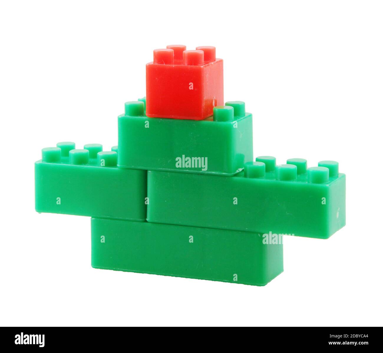 Plastic Building Blocks Toy Isolated On White Background Stock Photo ...