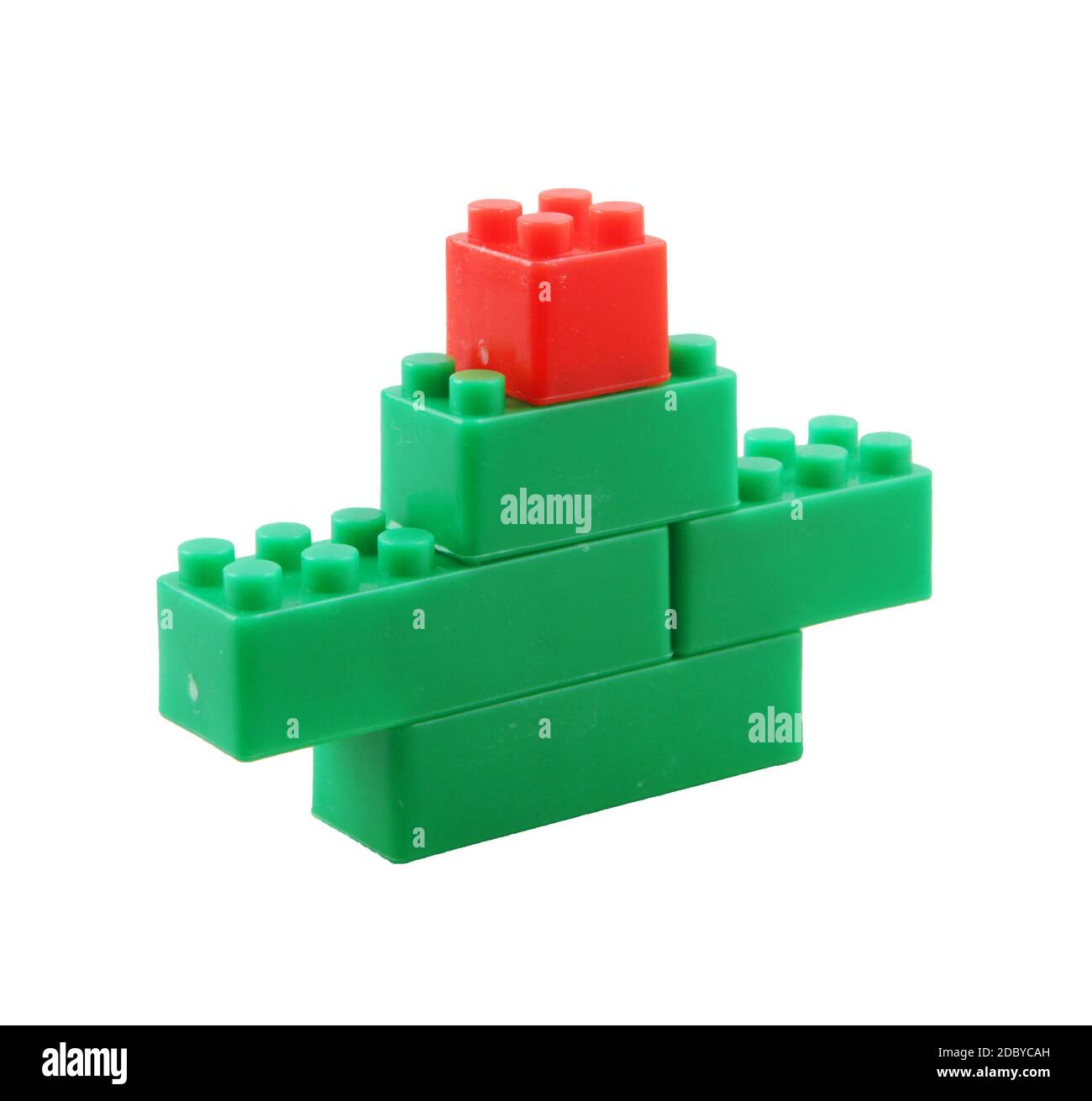Plastic Building Blocks Toy Isolated On White Background Stock Photo ...